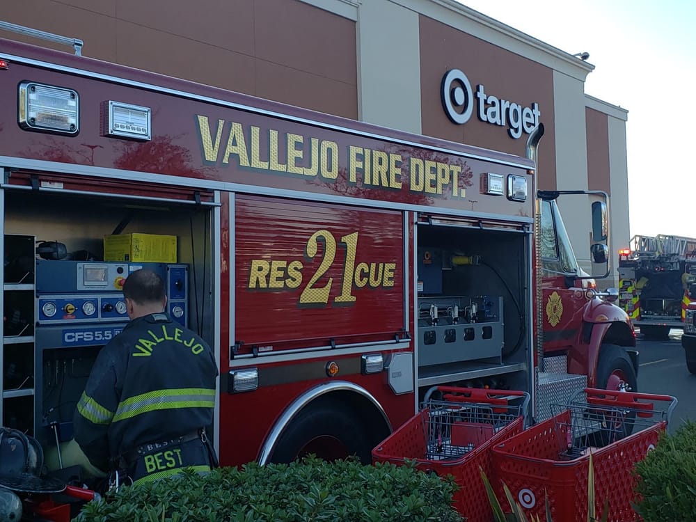 Vallejo firefighters extinguish arson fire at Admiral Callaghan Target